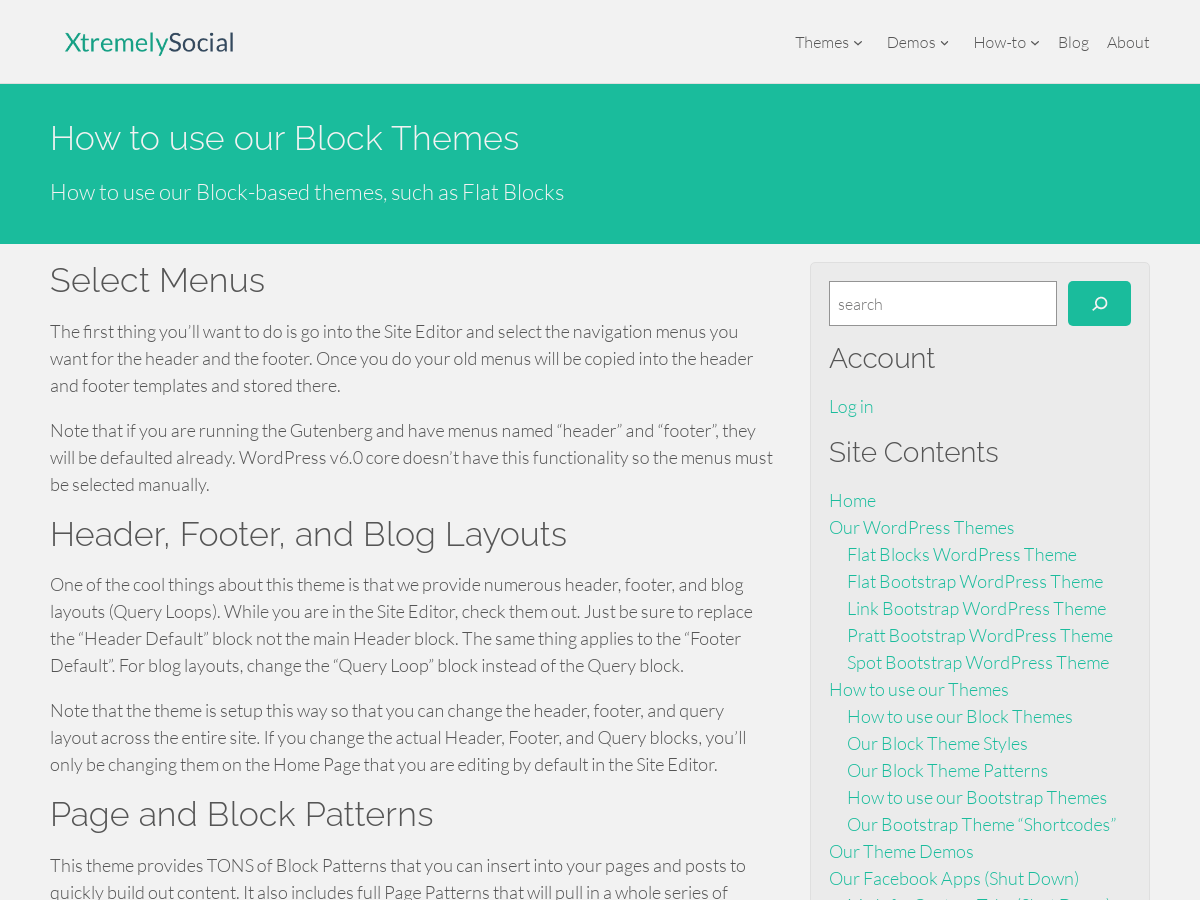 How To Use Our Block Themes Xtremelysocial